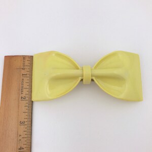 Vintage Large Yellow Hard Plastic Hair Bow Hair Clip, Yellow Hair Clip ...