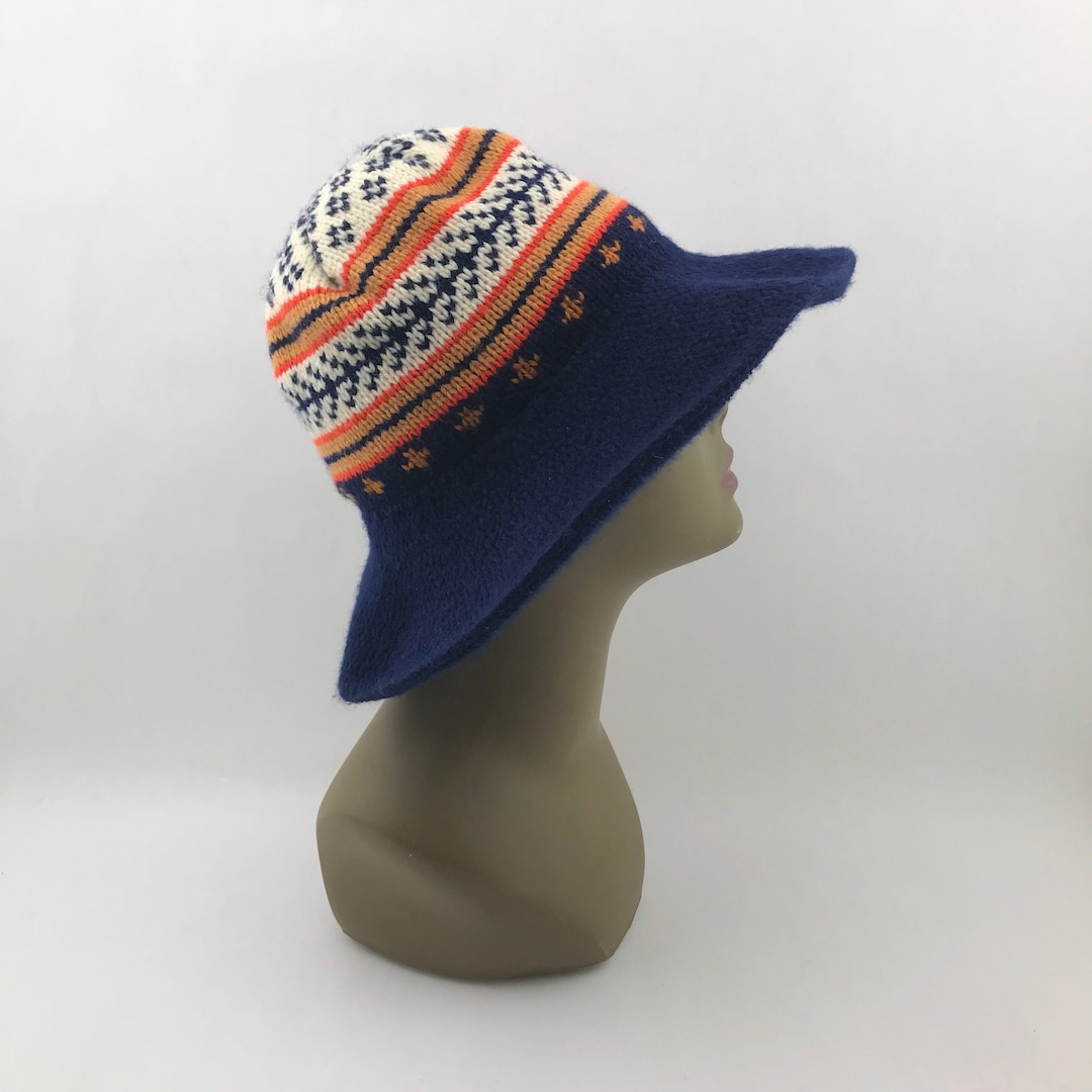 Vintage Winter Hat, Annie Hall Style Hat, Knit Hat, Knit Fedora Style ...