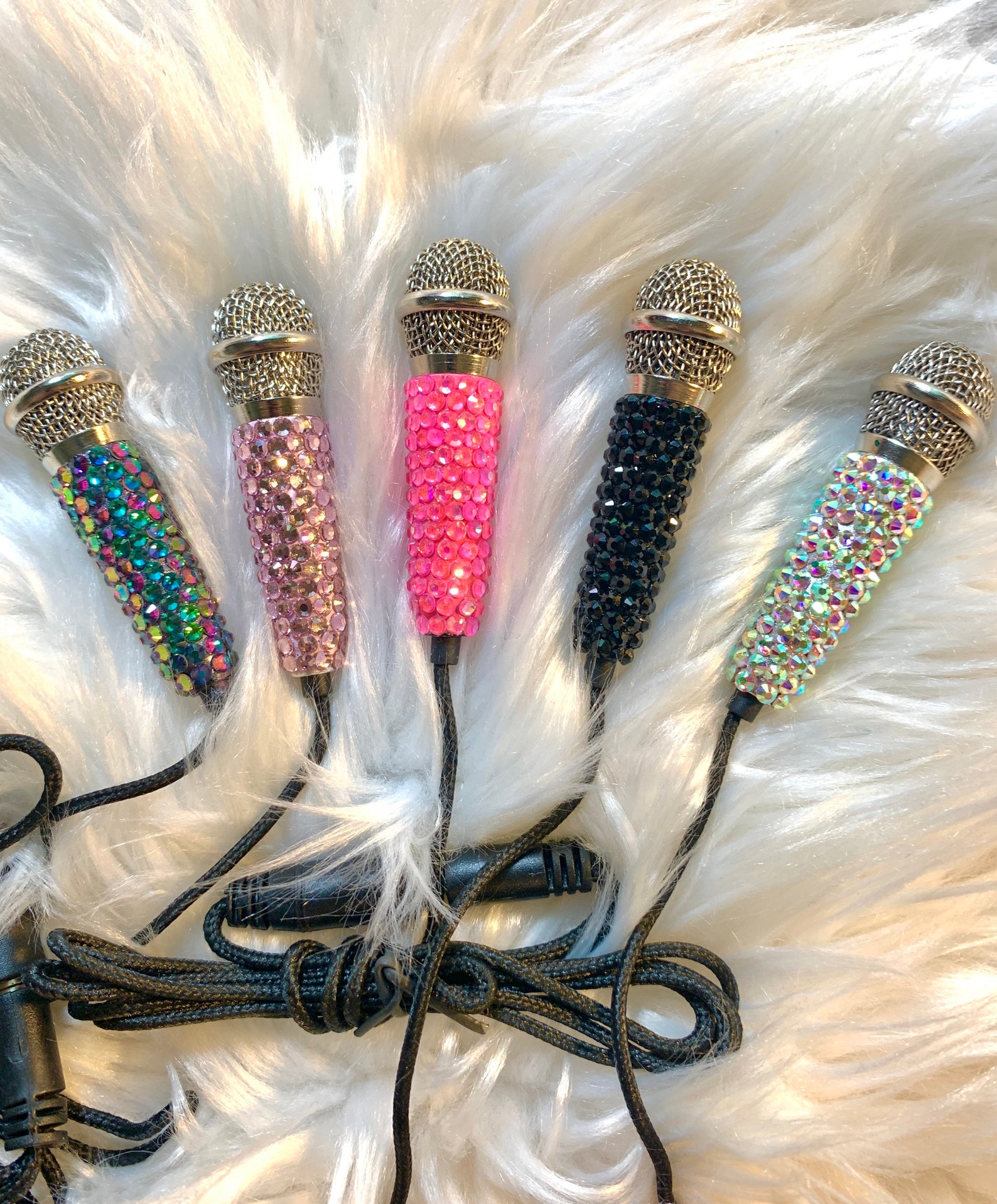 Rhinestone Mini Microphone | Mic for Recording on Tiktok, Youtube ...
