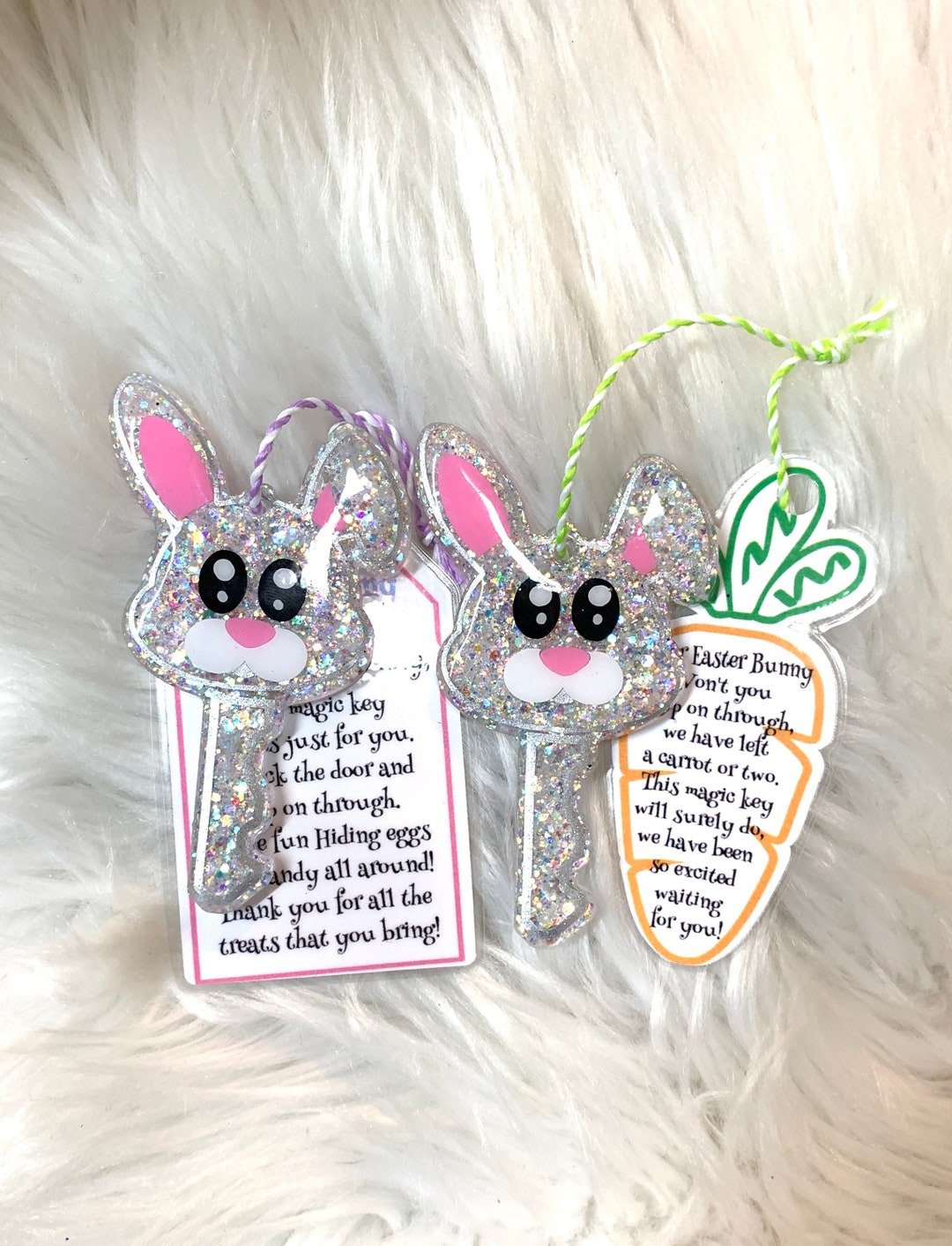 Glitter Easter Bunny Magic Key: Acrylic Ornament With Poem - Etsy