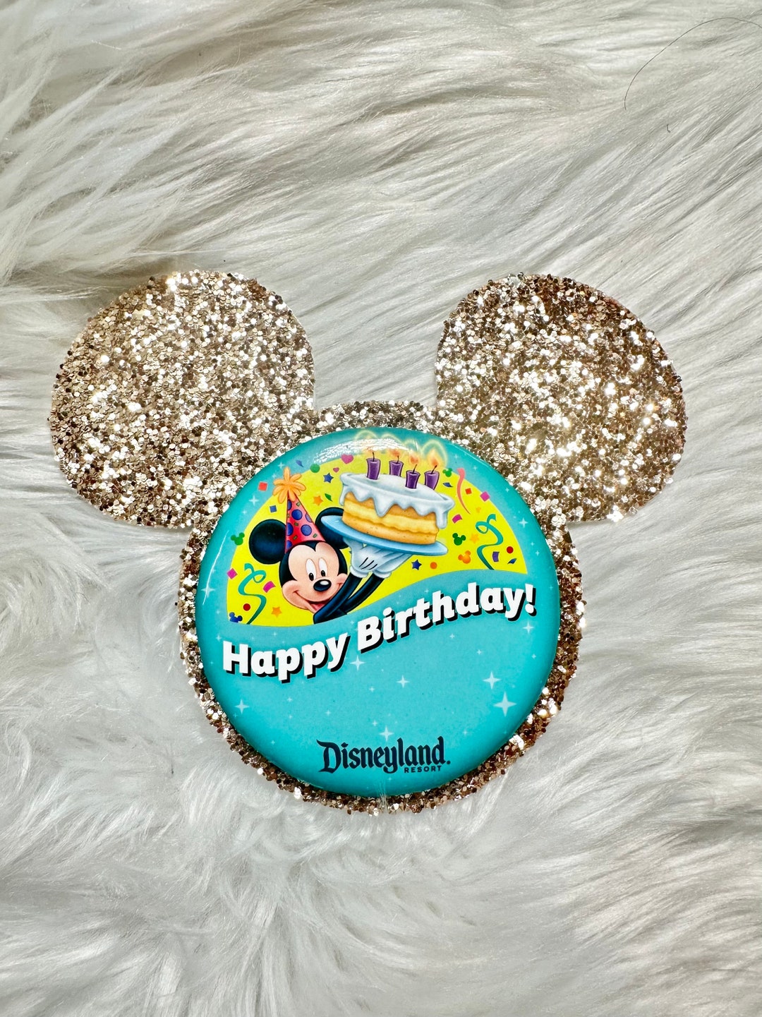 Button Accessory | Gold Glitter Mickey Button Backer | Pin Back | 3 ...