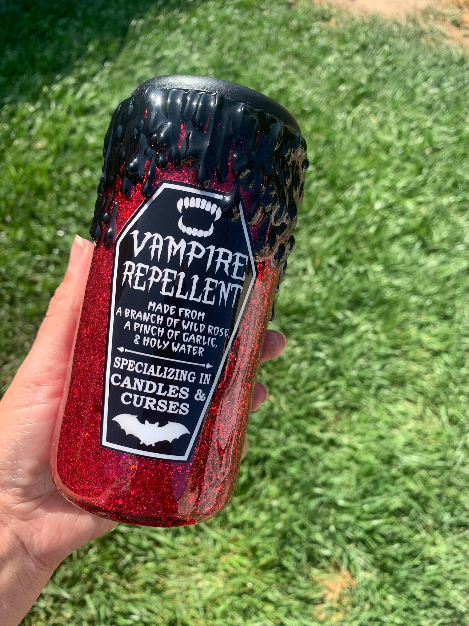 Vampire Repellent Candle Slim Can Cozie | Slim Can Cooler | Candle ...