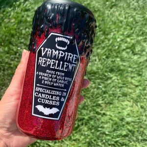 Vampire Repellent Candle Slim Can Cozie Slim Can Cooler Candle Cozie ...