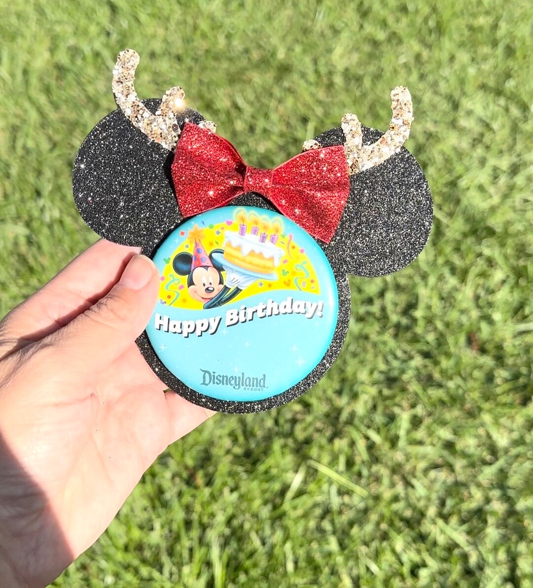 Reindeer Minnie Button Backer With Bow| Christmas Button Accessories ...