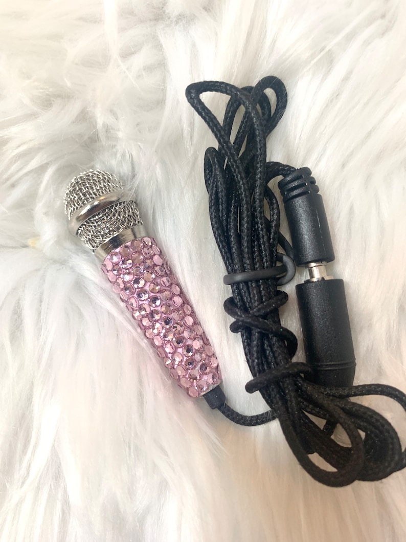 Rhinestone Mini Microphone | Mic for Recording on Tiktok, Youtube ...