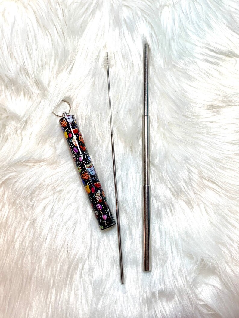 Black Disney Snacks Collapsible Straw Travel Straw Straw - Etsy
