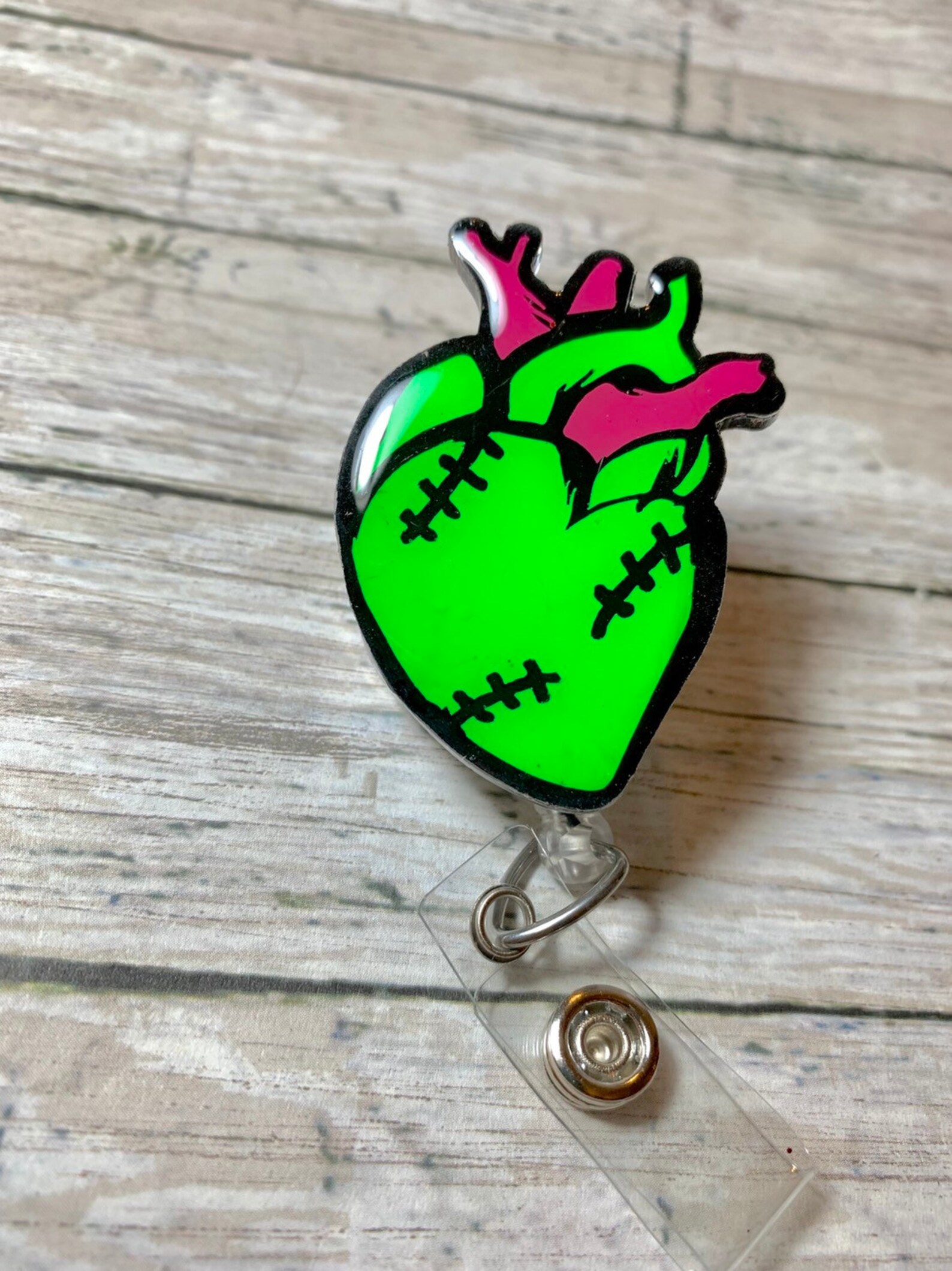 Anatomical Zombie Heart Badge Reel - Etsy