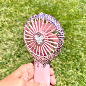 Pink Rhinestone Mini Fan Mickey Fan Lollipop Fan Handheld Fan - Etsy