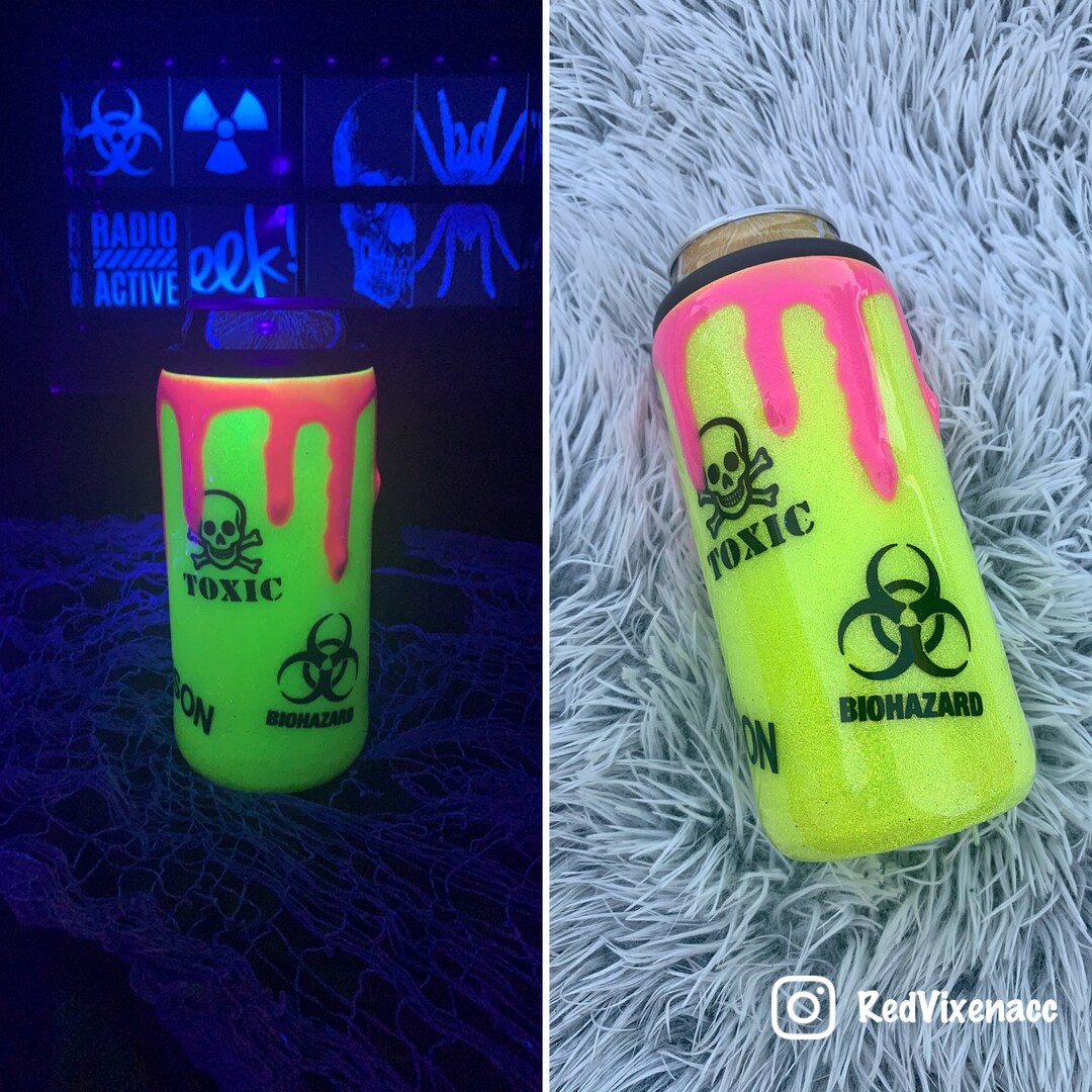 Glow in the Dark Skinny Can Cooler Glow Drip Halloween Halloween ...