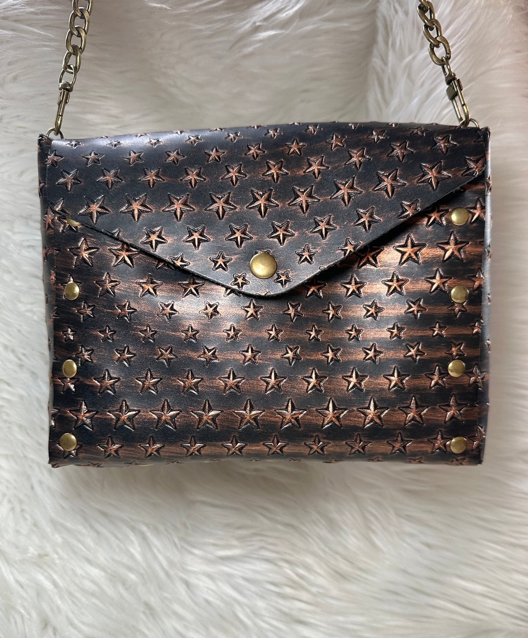 Bronze Star Faux Leather Purse | Crossbody Purse | Bronze Stars and ...