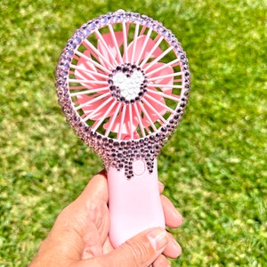Pink Rhinestone Mini Fan Mickey Fan Lollipop Fan Handheld Fan - Etsy