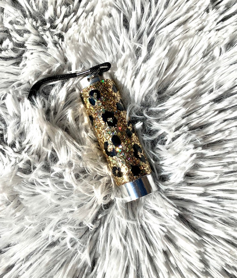 Glitter Leopard Flashlight Gold Glitter Travel Flashlight | Etsy