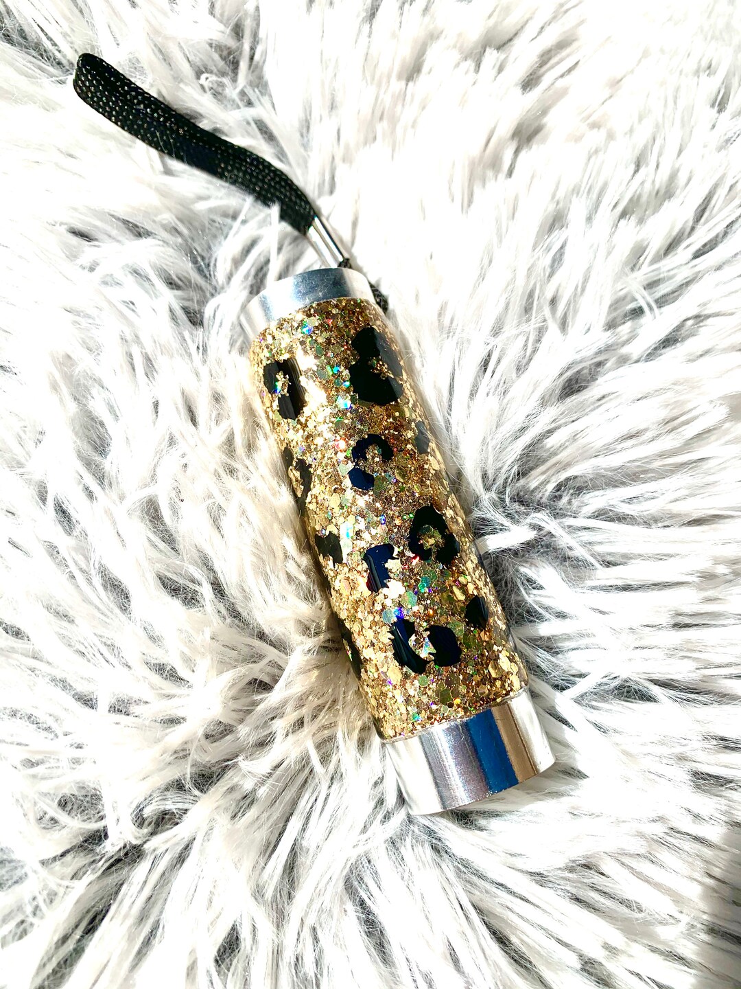 Glitter Leopard Flashlight | Gold Glitter | Travel Flashlight - Etsy