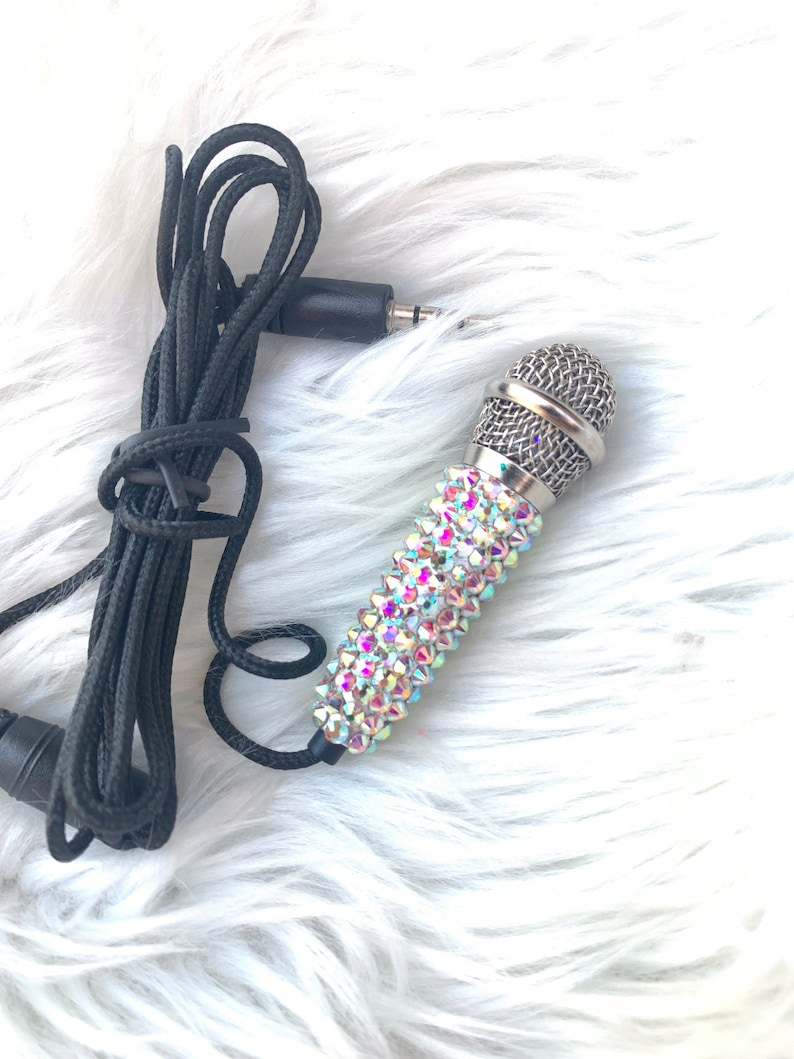 Rhinestone Mini Microphone | Mic for Recording on Tiktok, Youtube ...