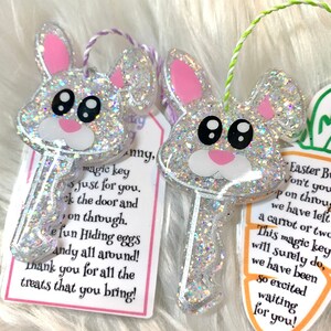 Glitter Easter Bunny Magic Key: Acrylic Ornament With Poem - Etsy