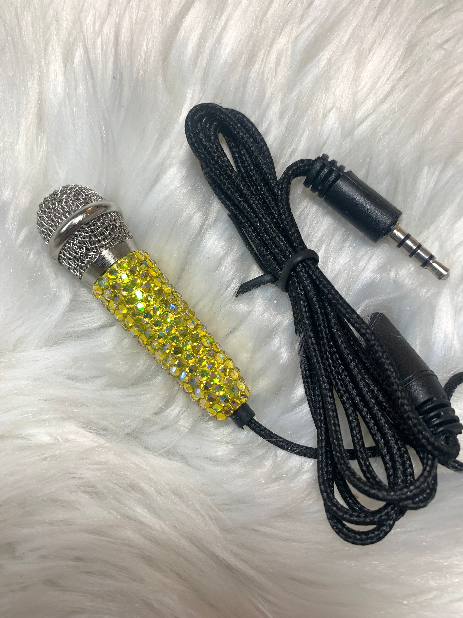Rhinestone Mini Microphone | Mic for Recording on Tiktok, Youtube ...