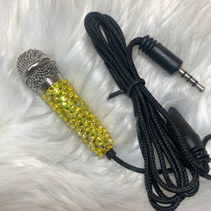 Rhinestone Mini Microphone | Mic for Recording on Tiktok, Youtube ...