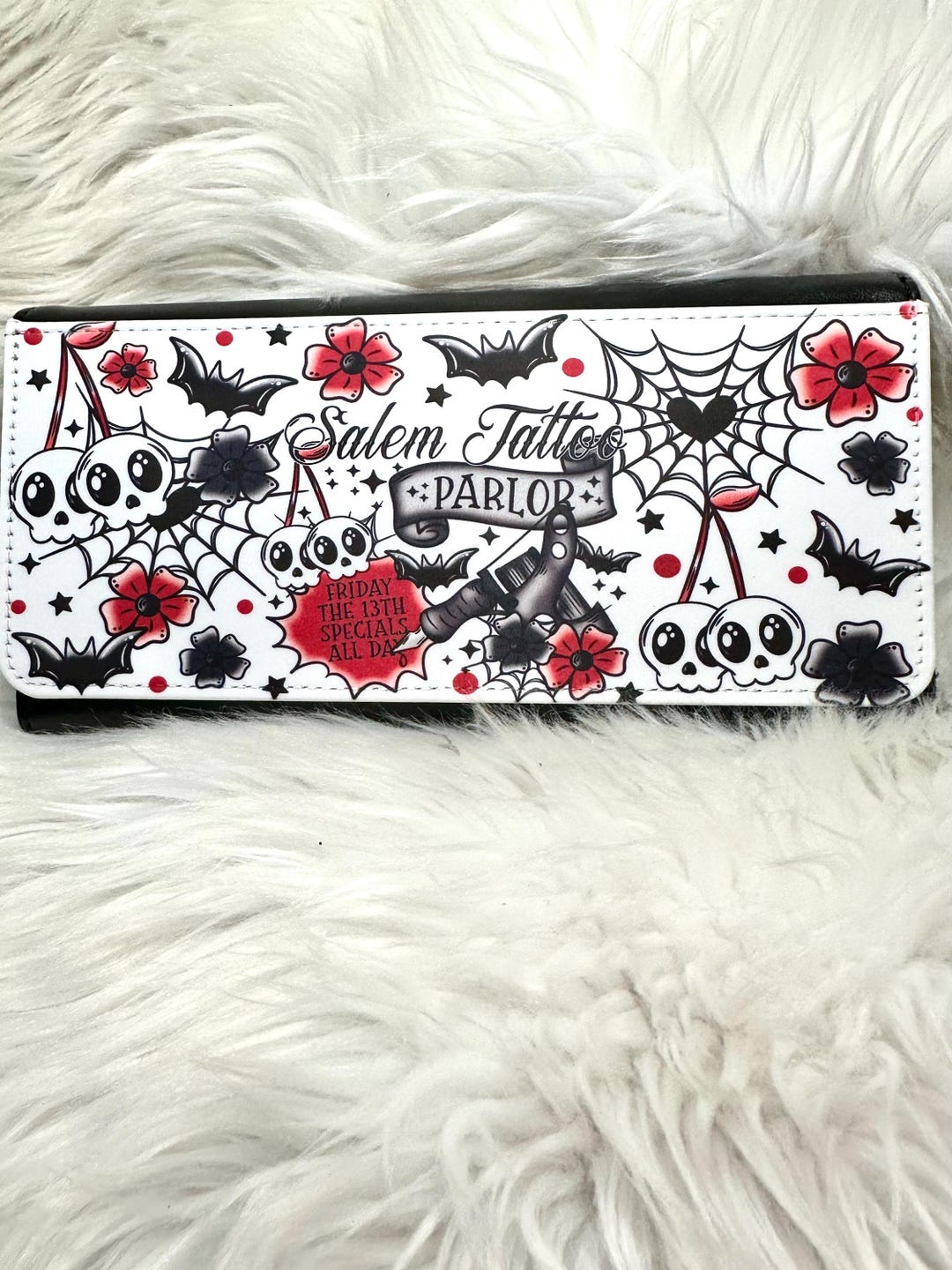 Tattoo Womens Tri-fold Wallet | Black Wallet | Red and Black - Etsy