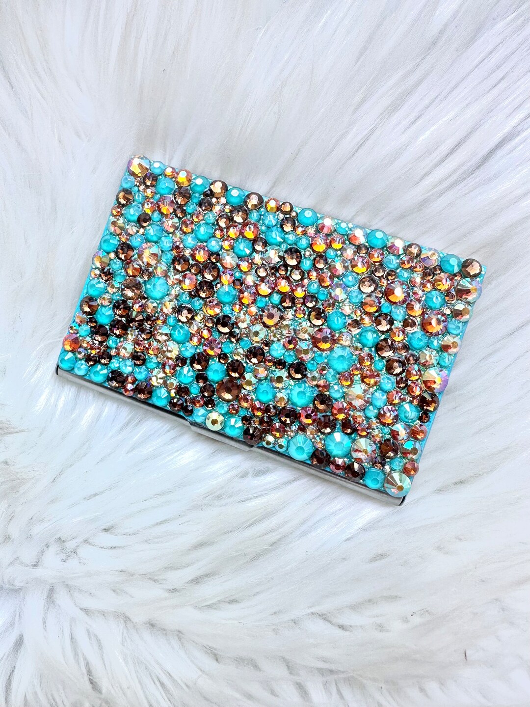 Patina Rhinestone Business Card Holder | Wallet | Card Holder | Credit Card Holder | Patina - Etsy