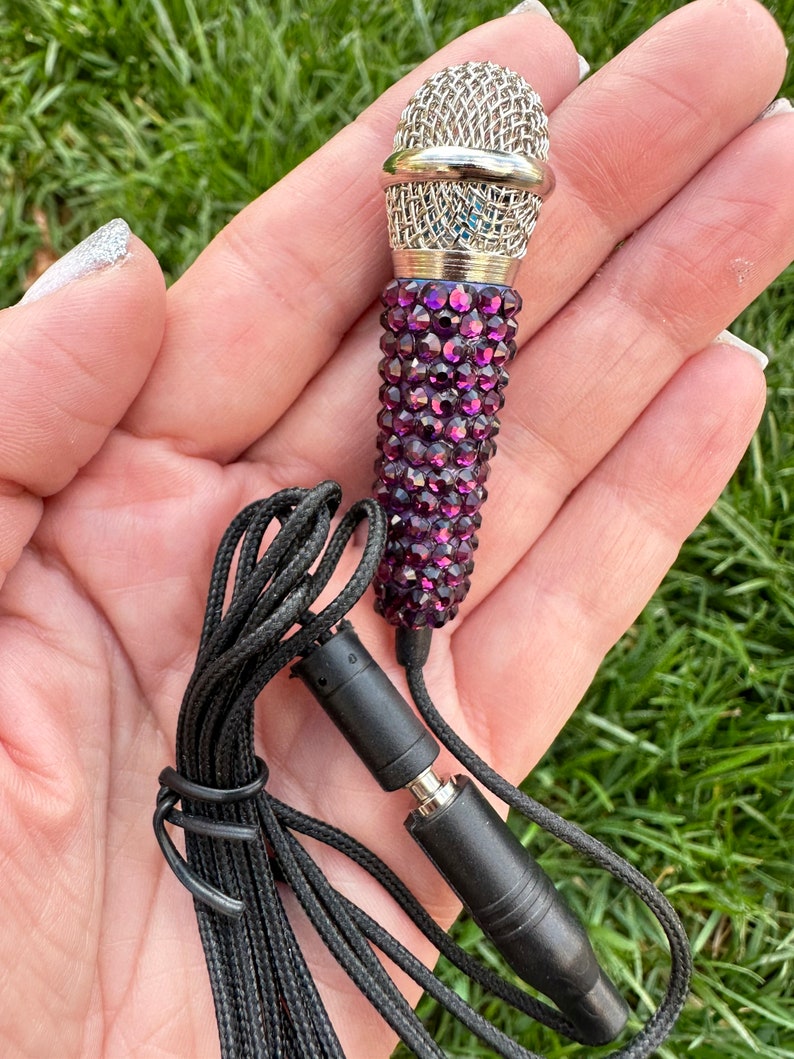 Rhinestone Mini Microphone | Mic for Recording on Tiktok, Youtube ...