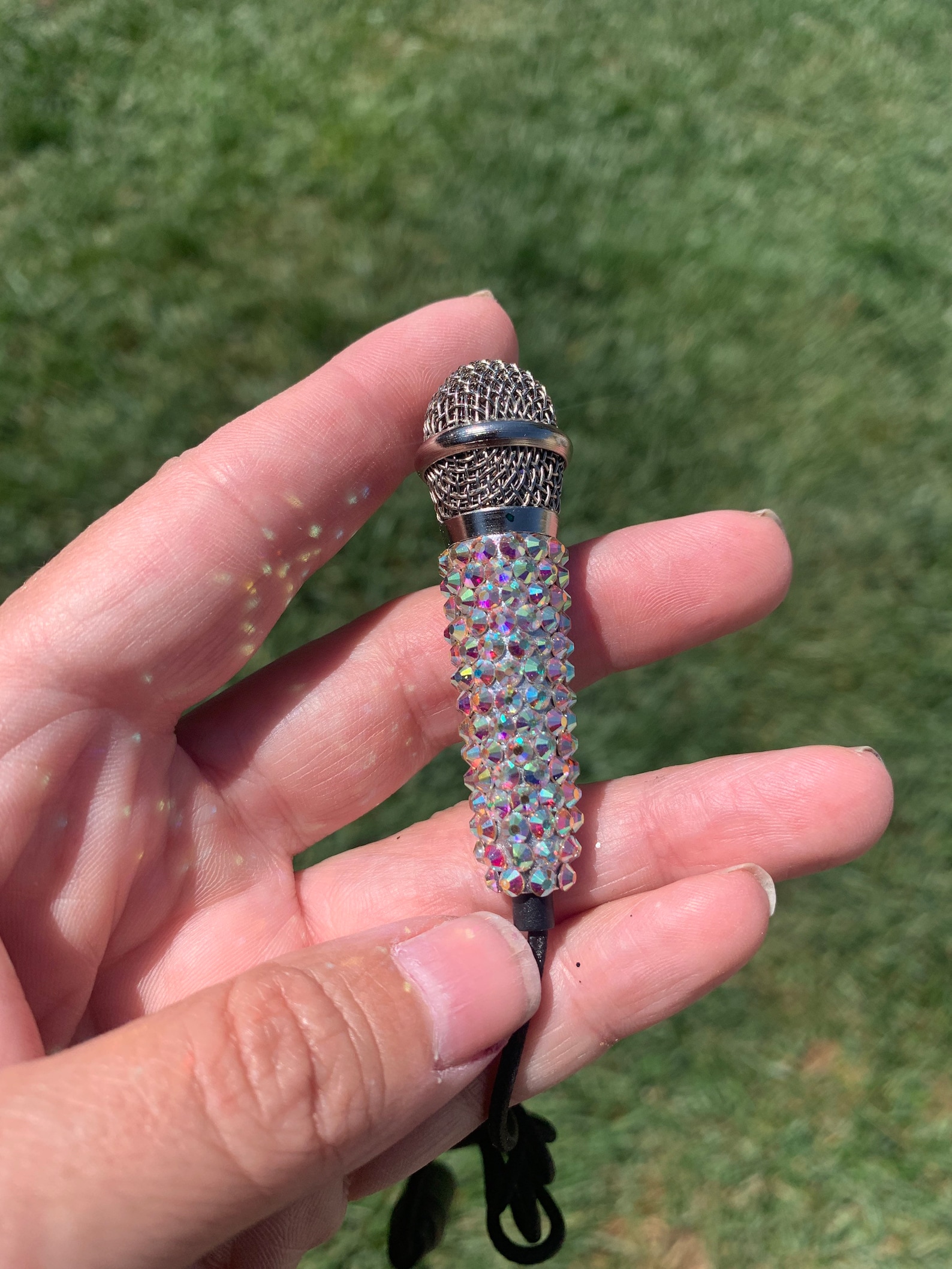 Rhinestone Mini Microphone | Mic for Recording on Tiktok, Youtube ...
