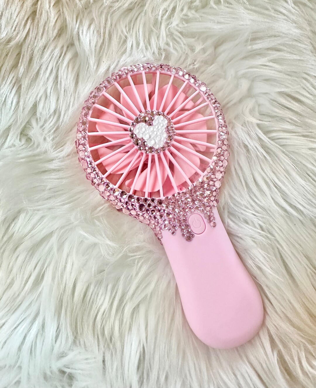 Pink Rhinestone Mini Fan Mickey Fan Lollipop Fan Handheld Fan - Etsy