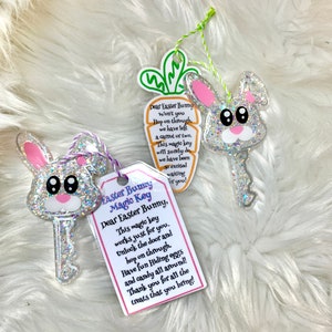 Glitter Easter Bunny Magic Key: Acrylic Ornament With Poem - Etsy