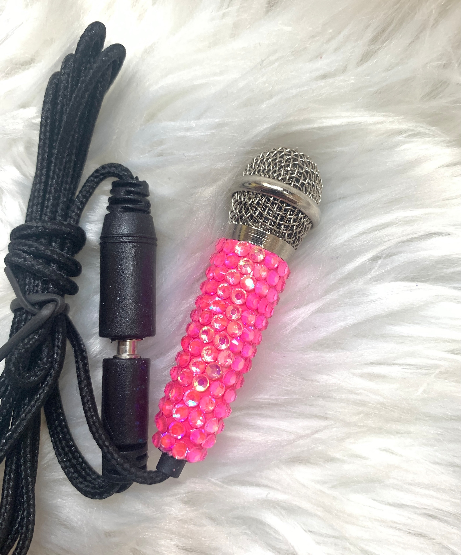 Rhinestone Mini Microphone | Mic for Recording on Tiktok, Youtube ...