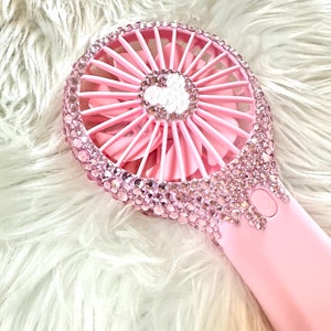 Pink Rhinestone Mini Fan Mickey Fan Lollipop Fan Handheld Fan - Etsy