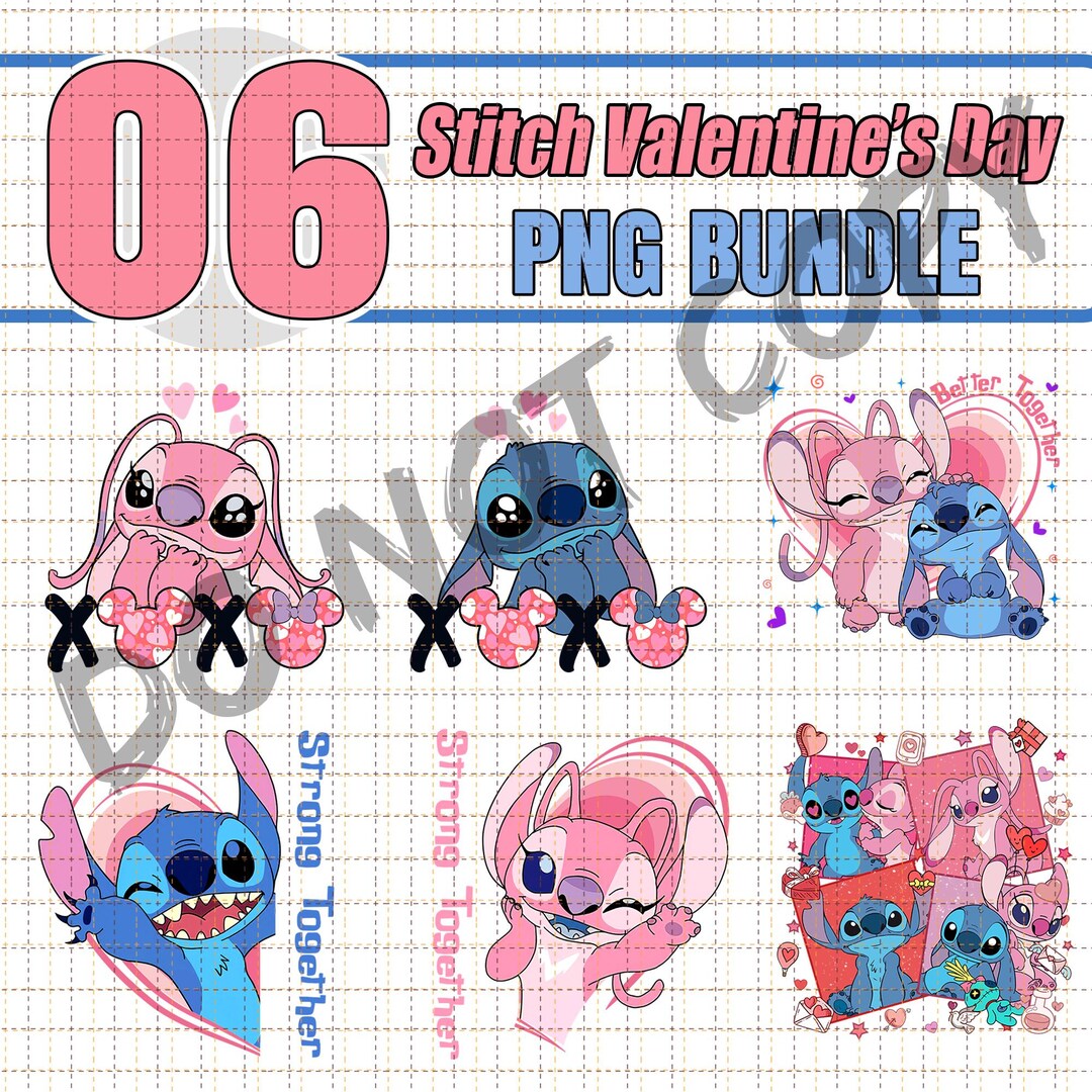 Stitch and Angel PNG Bundle, Cartoon Couple (digital Download) - Etsy