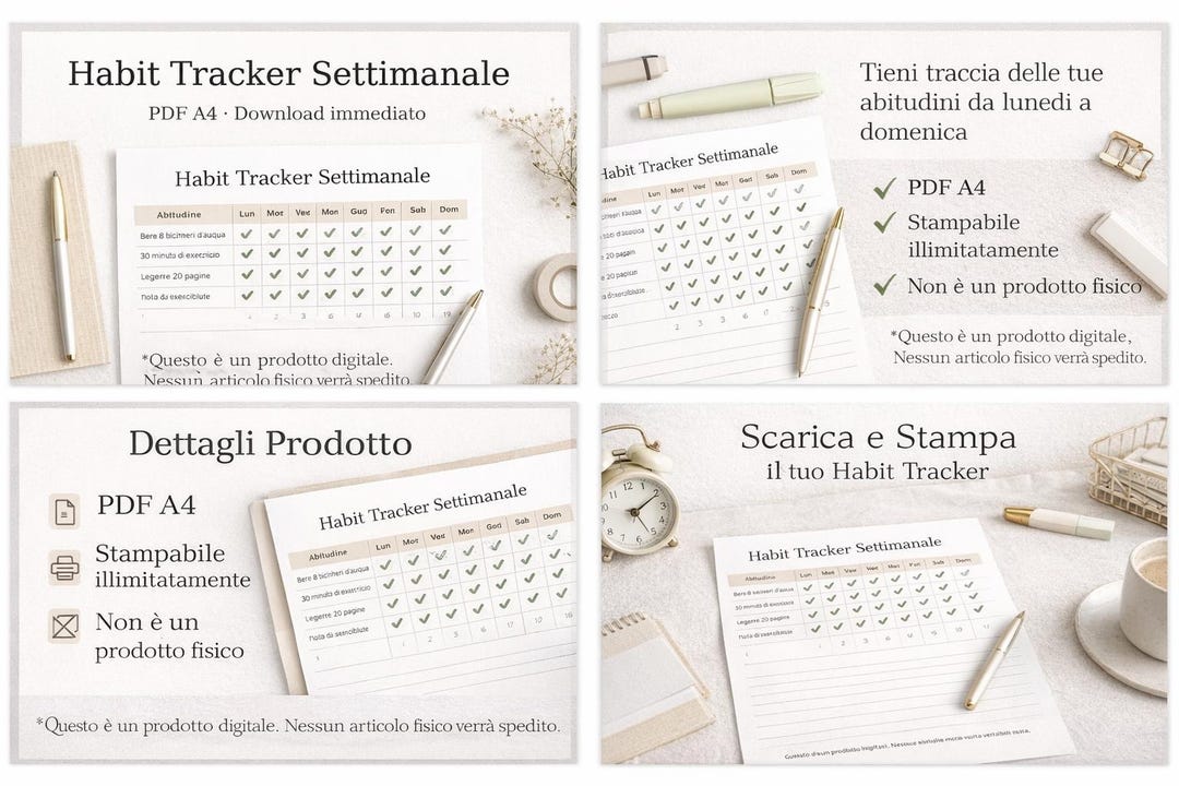 Printable Weekly Habit Tracker | A4 PDF Habit Tracker | Minimal Planner ...
