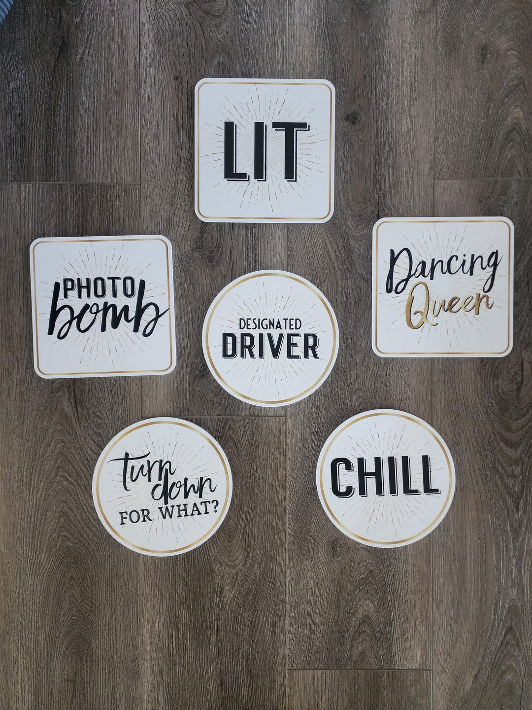Double Sided High Quality 5mm PVC Photo Booth Props - the Lit Set - Etsy