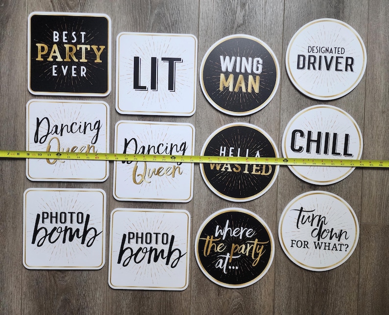 Double Sided Party Photo Booth Props - the Lit Set - Etsy
