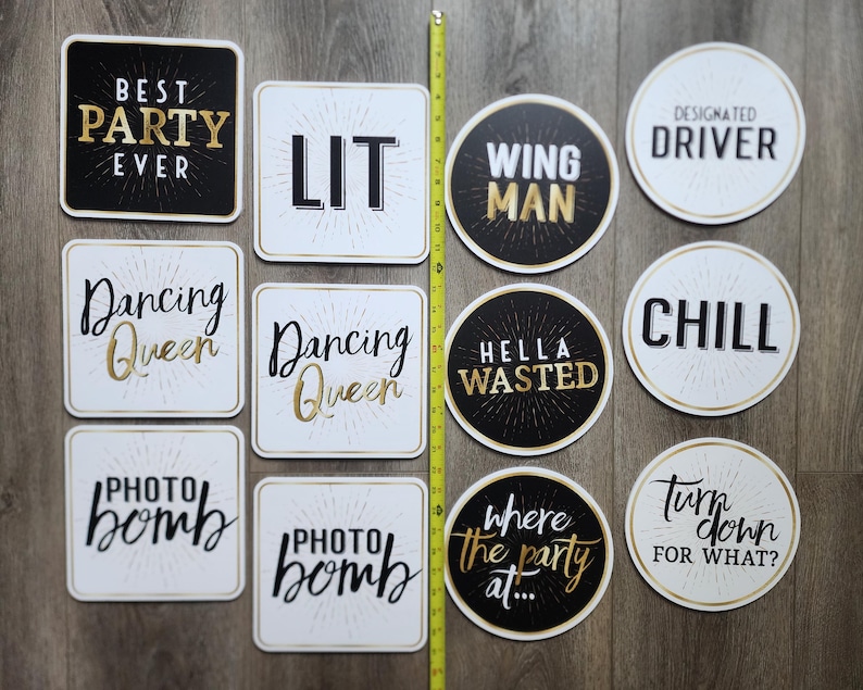 Double Sided Party Photo Booth Props - the Lit Set - Etsy