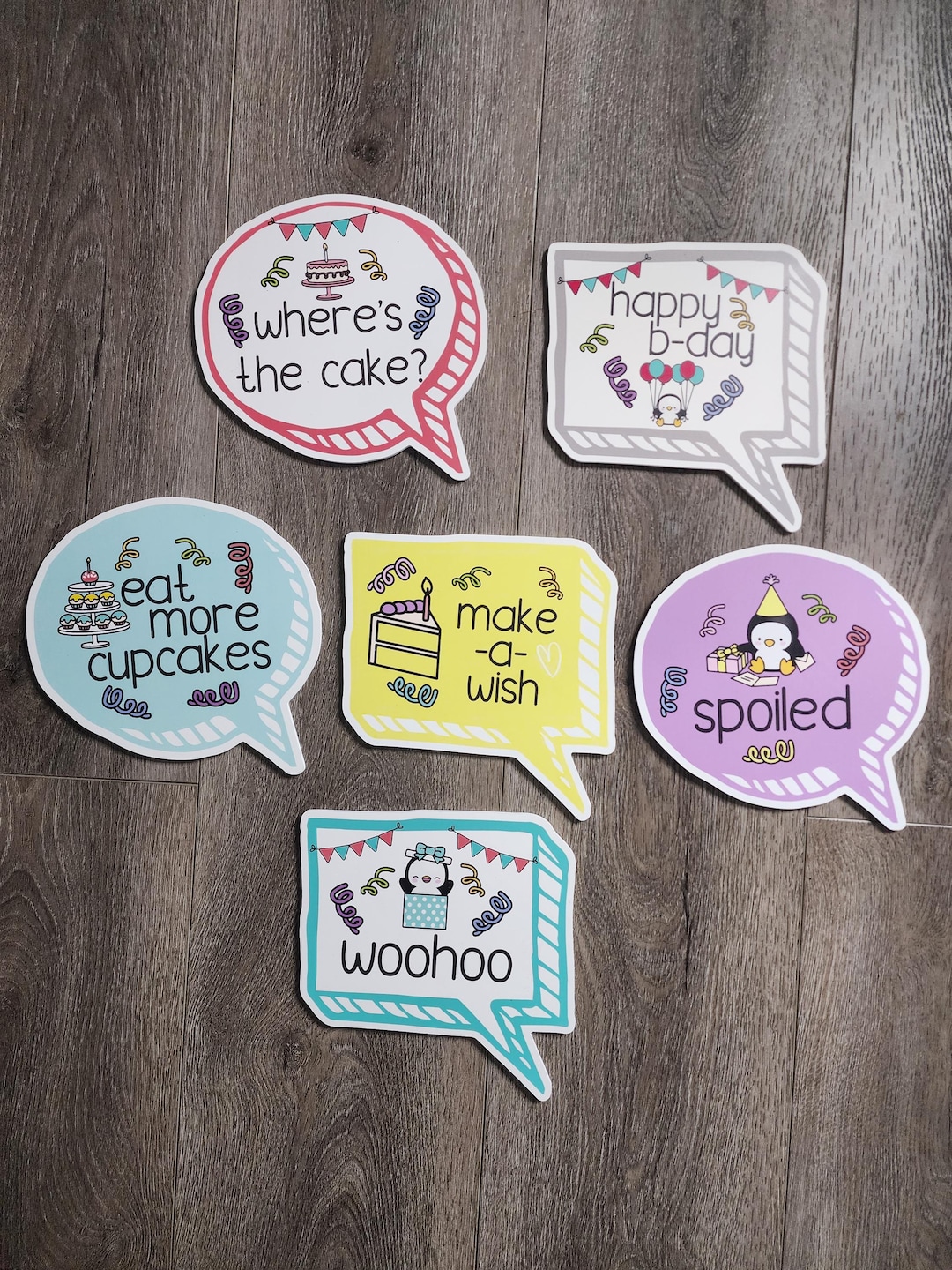 Double Sided Party Photo Booth Props - Childrens Birthday Set - Etsy