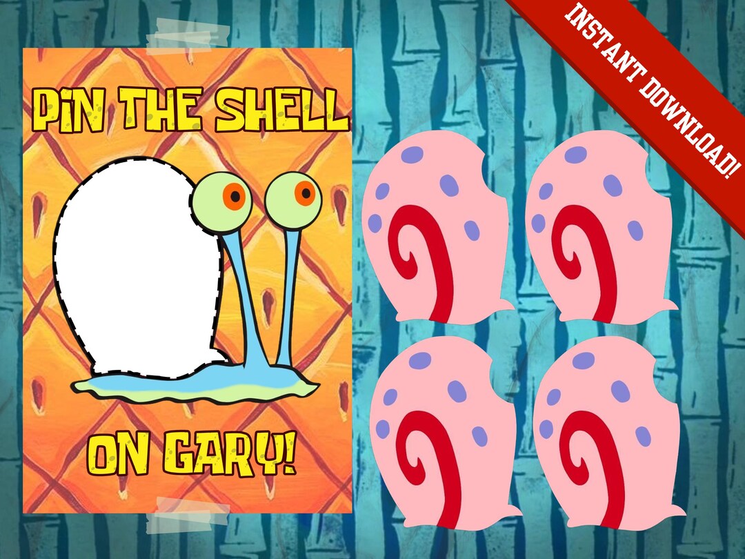 Party Game: Pin the Shell on Gary the Snail (instant Download Digital ...