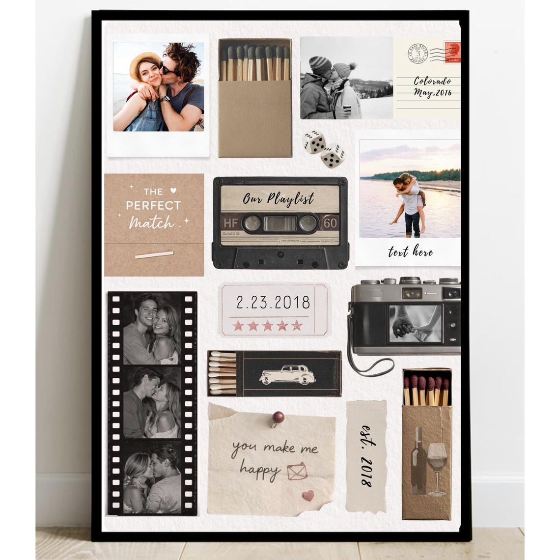 Custom Matchbox Frame Template | Editable Canva Keepsake | Meaningful ...