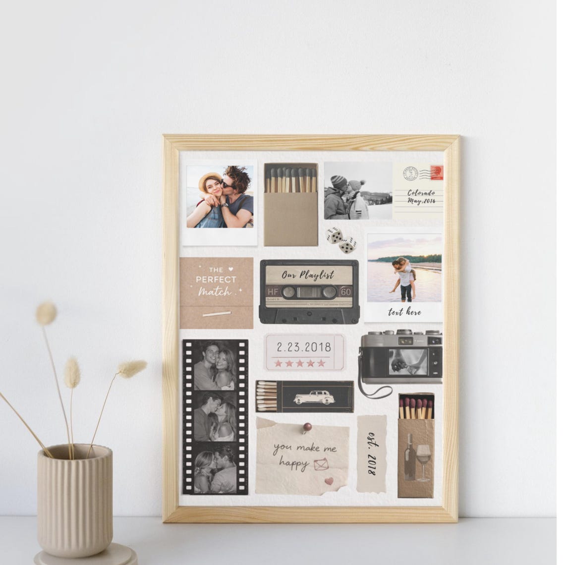 Custom Matchbox Frame Template | Editable Canva Keepsake | Meaningful ...