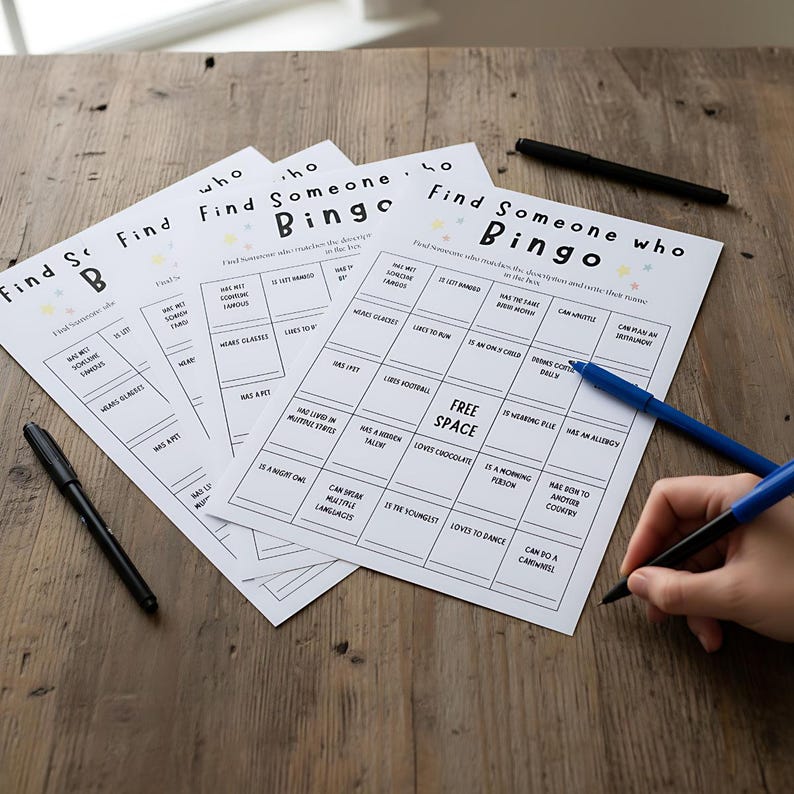 Find Someone Who Bingo Game Printable | Ice Breaker Bingo for Office ...