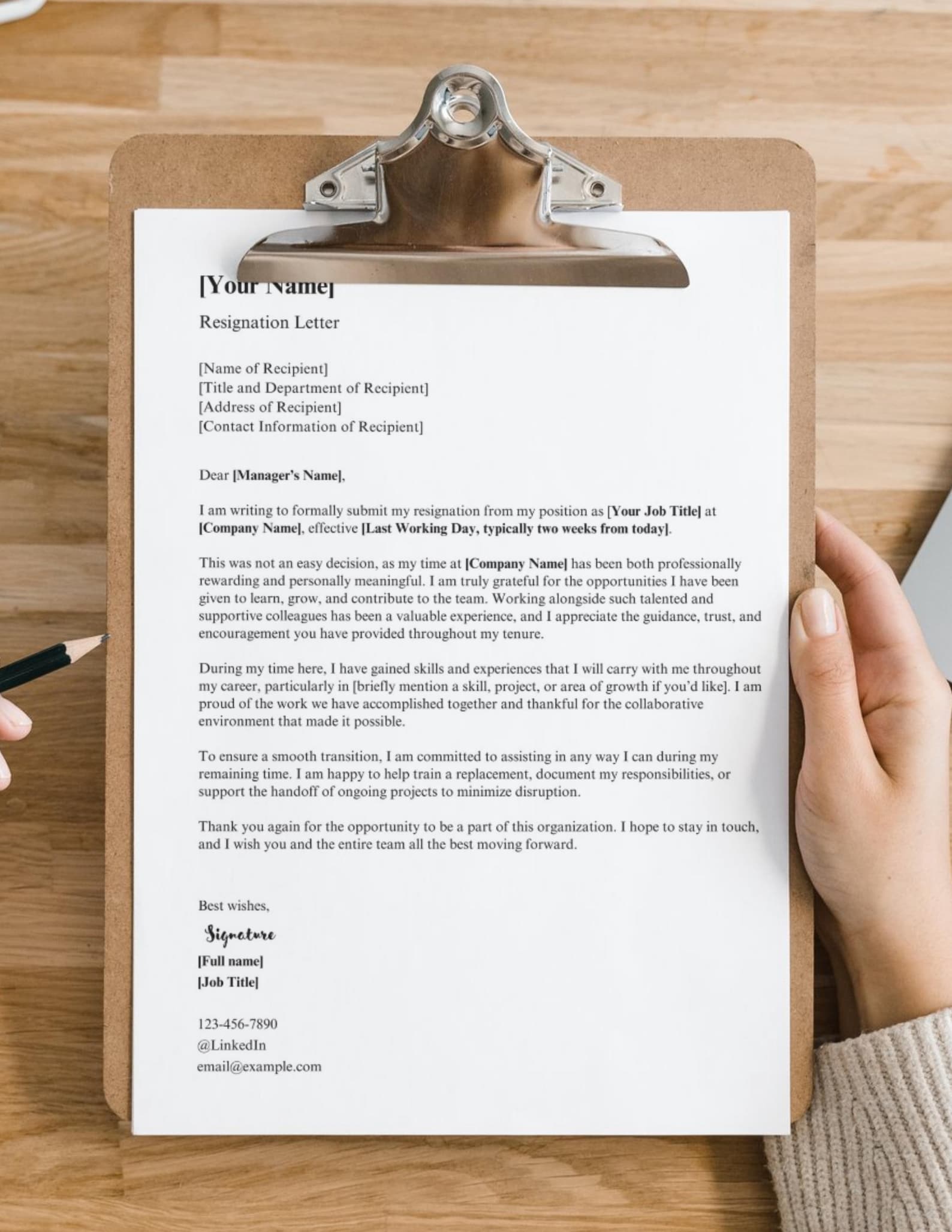 Editable Resignation Letter Template | Professional Letter of ...