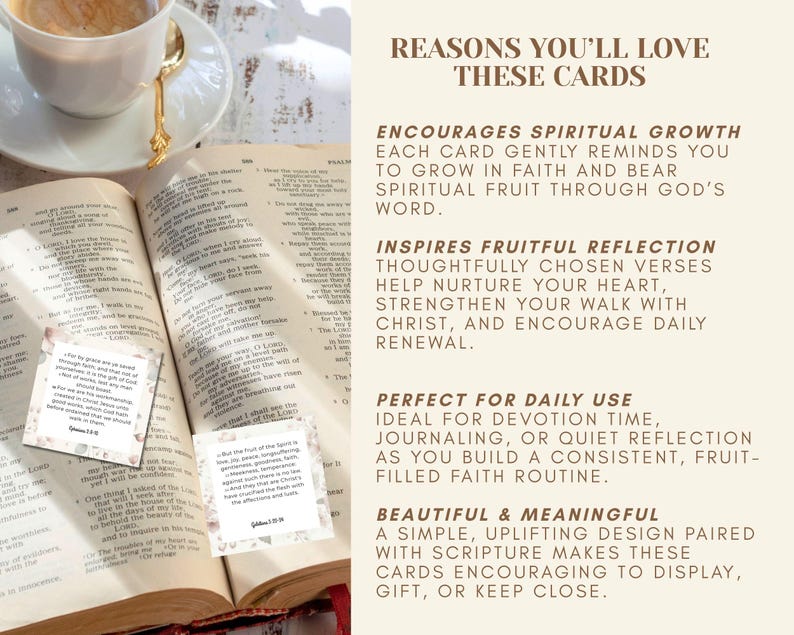 KJV Scripture Cards | 31 Fruitful Bible Verses, Minimal Floral (digital ...
