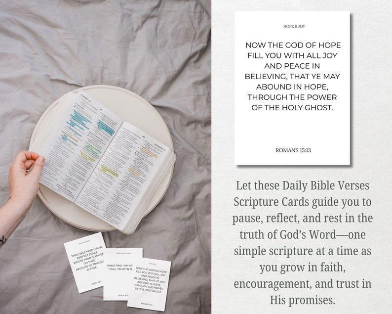 KJV Bible Verse Cards, 50 Daily Scripture Cards (printable PDF) - Etsy