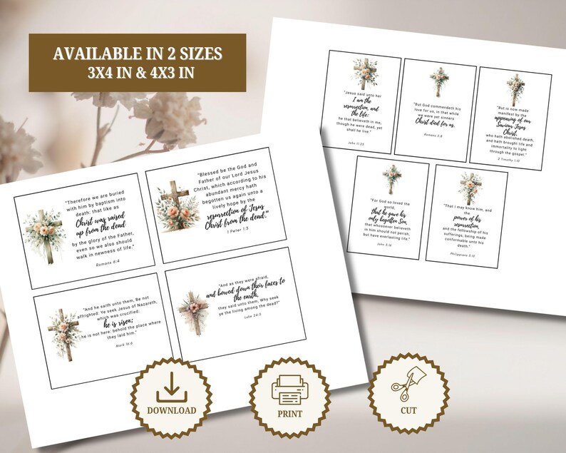 Holy Week Resurrection Scripture Cards Printable | KJV Bible Verses ...