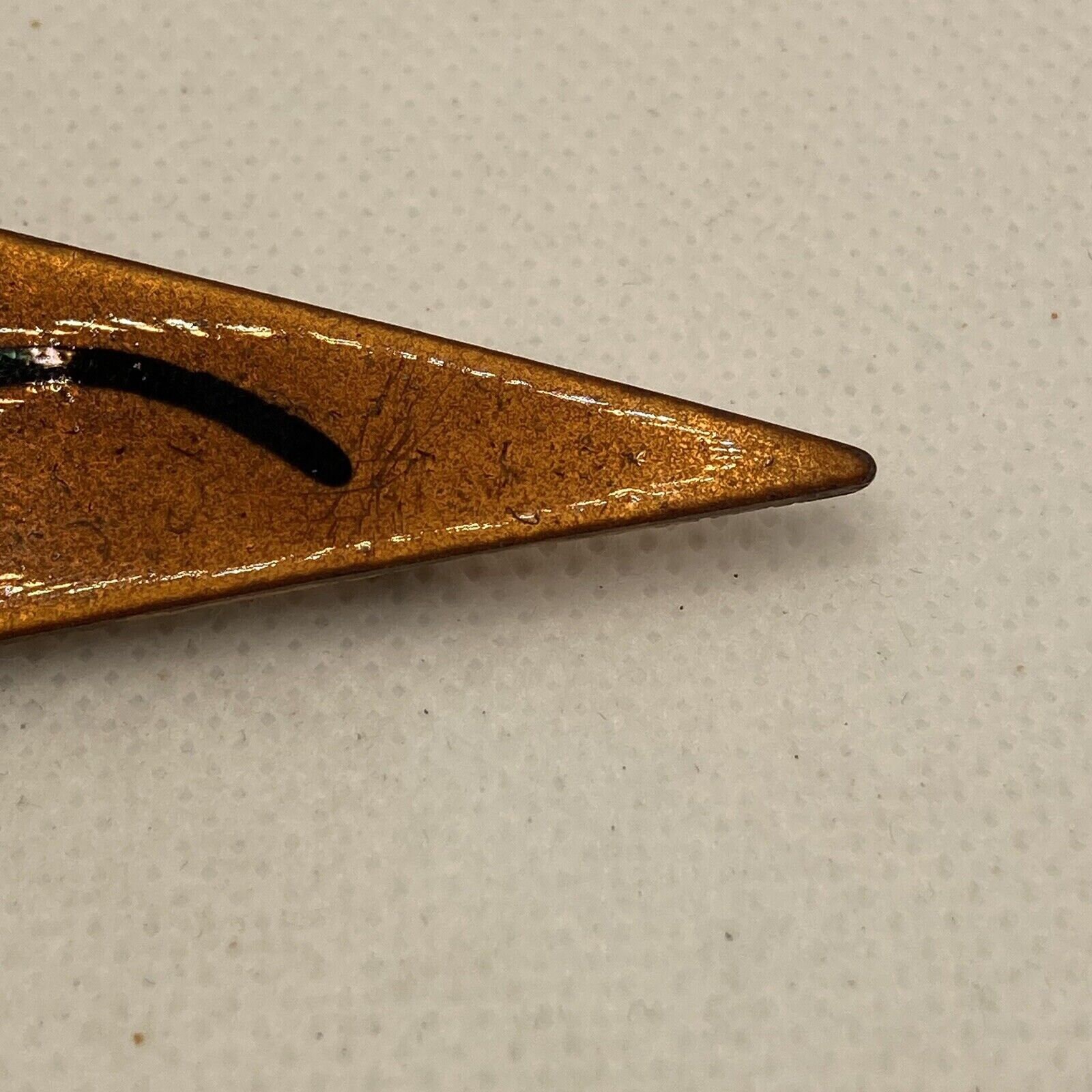 Vintage Western 60's MCM Enamel Copper Arrow Head Shaped Brooch Pin ...