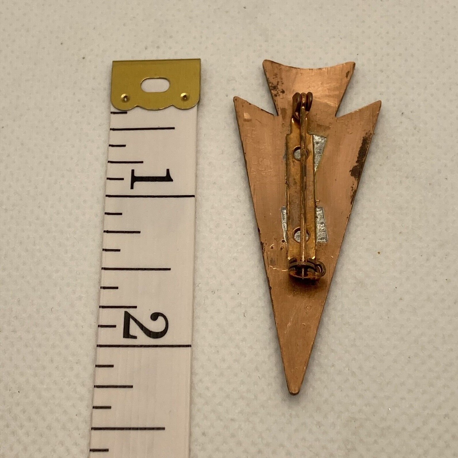 Vintage Western 60's MCM Enamel Copper Arrow Head Shaped Brooch Pin ...