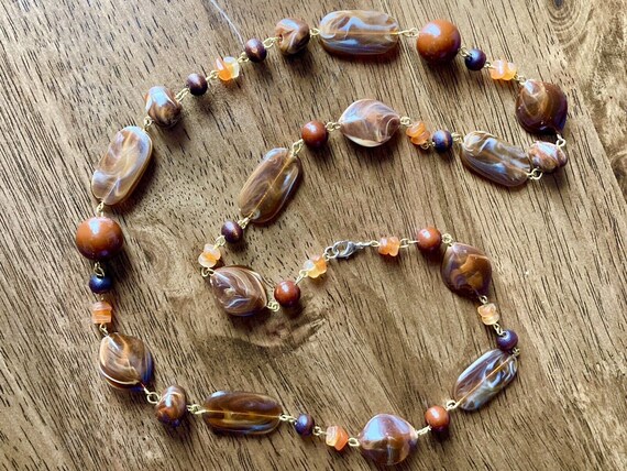 1960's Fun Faux Amber Tortoise Shell BlendVintage Pla… - Gem