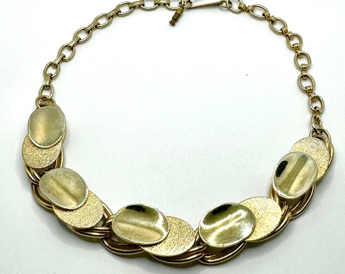 RARE Vtg 50’s CHUNKY Gold Tone MCM Space Age Atomic Oval Moon Chain ...