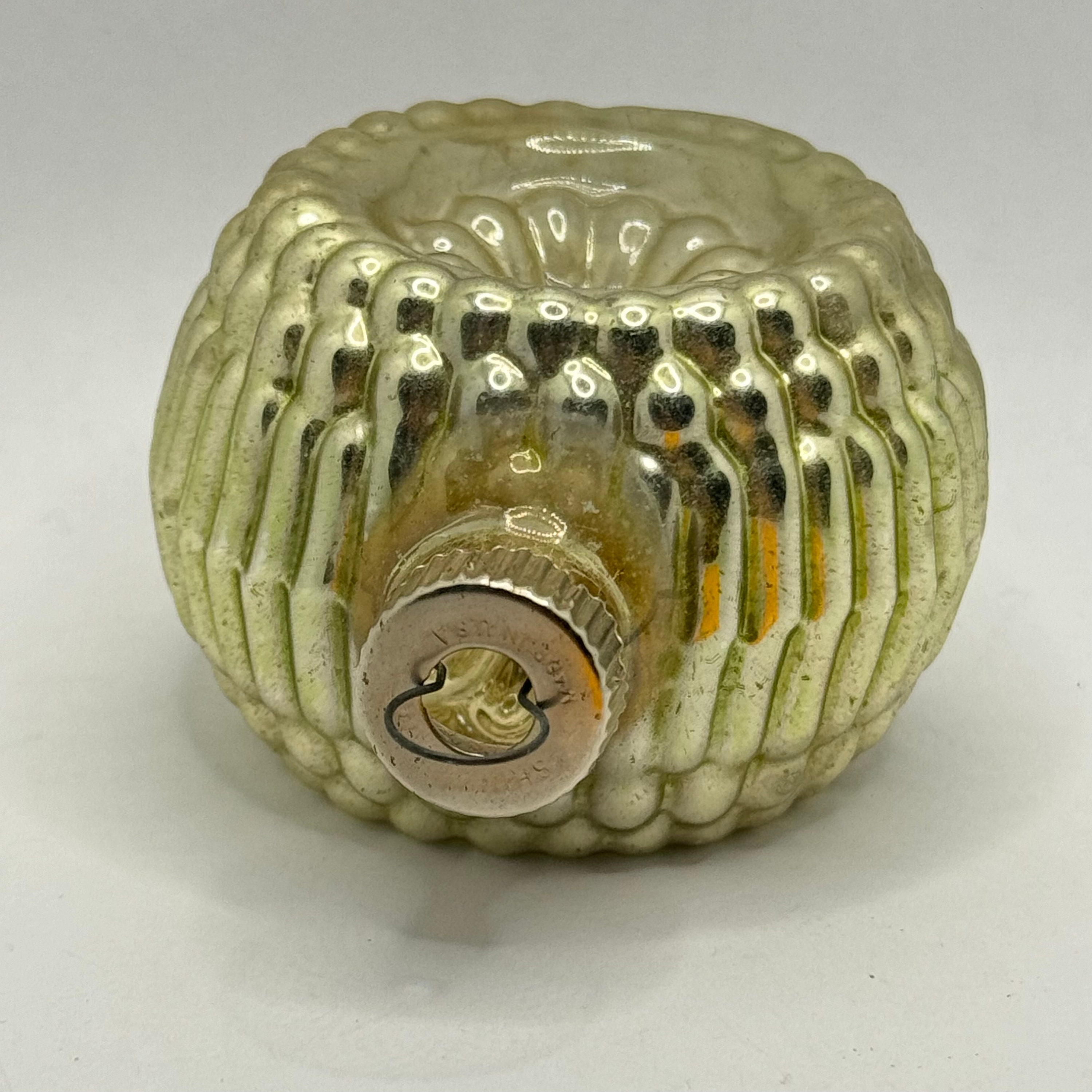 VTG Glass Bumpy Double Flower Indent Oval Christmas Ornament Shiny ...