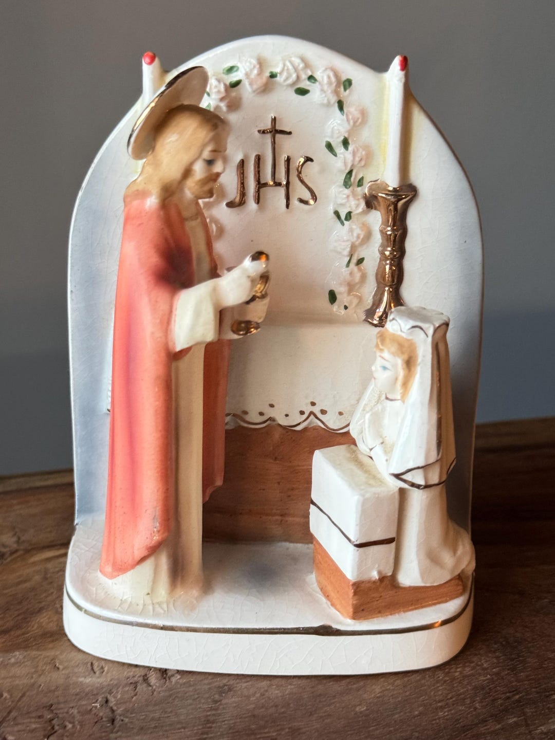 Vintage 50s Holy First Communion Figurine Jesus Girl Japan Bisque ...