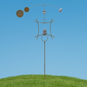 Garden Art Kinetic Wind Sculpture | Large Yard Art Metal Garden Decor ...
